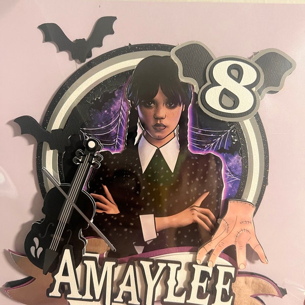 Merlina, Wednesday Cake Topper, Merlina Cake Topper, Merlina Party ...