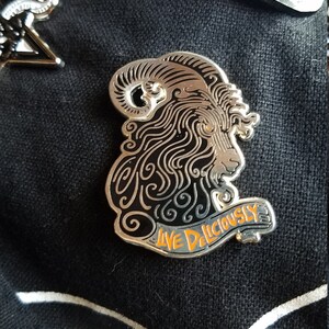 Live Deliciously Black Phillip Hard Enamel Pin - Etsy
