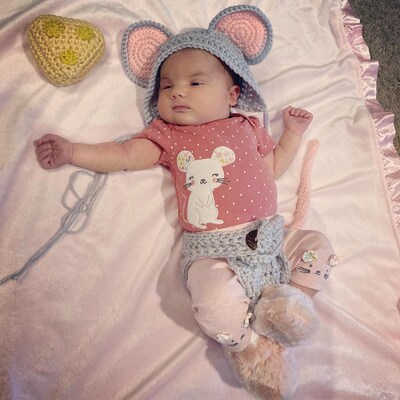 Crochet Mouse Costume Baby Hat Mouse Hat Baby Animal Hat - Etsy