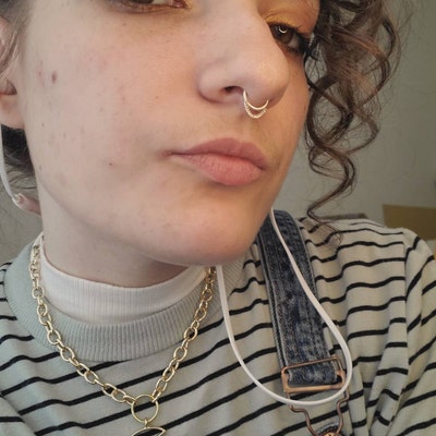 Minimal Chain Septum, Nose Ring, Silver Septum Piercing, Septum, Small ...