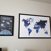 World Map With Countries, PRINTABLE Map of the World Wall Art ...