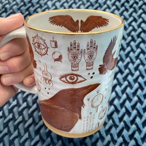 Good Luck Magic Raven Mug - Etsy