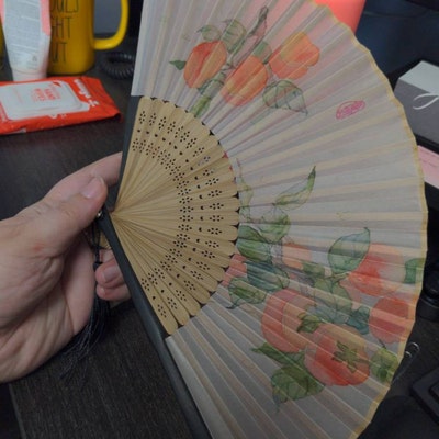 Cute Cat Bamboo Hand Fan Japanese Kawaii Handheld Folding - Etsy