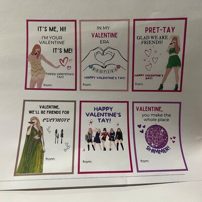 Taylor Swift Valentine's Cards, Swift Exchange Cards, Taylor Eras Tour ...