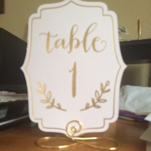 10 Large Wire Infinity Bow Table Number Holders, Black, Gold and Silver ...