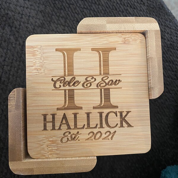 Housewarming Gift, Engraved Coasters, Personalized Wedding Coasters ...
