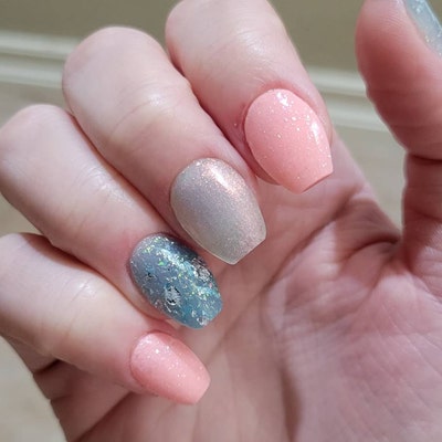 Sun Coral Dip Powder Coral Color Change Glitter - Etsy