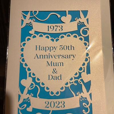 Wedding Anniversary Papercut Card, Any Anniversary Personalised Card ...