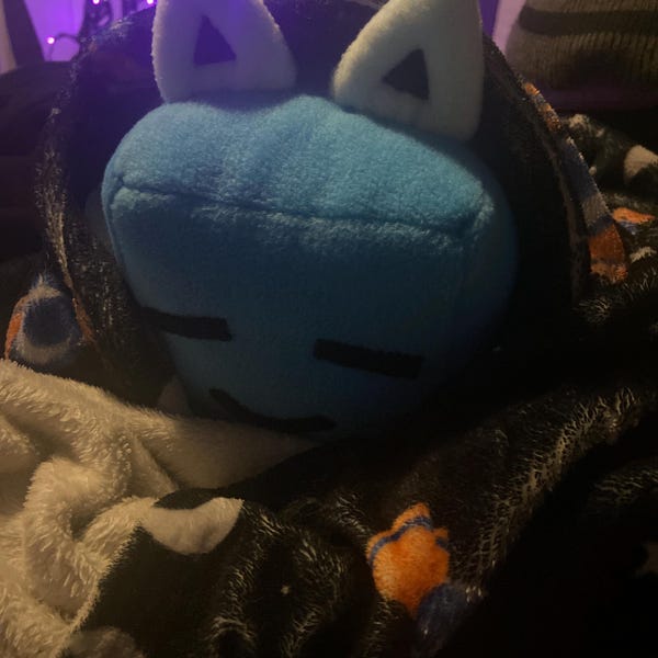 Just Shapes & Beats Plush – Big Blue Cube With Tear – 7.8” Handmade ...