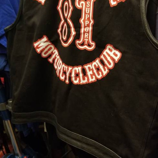 Hells Angels Support81 MC Denim - Leather Vest Big Red Machine - Etsy