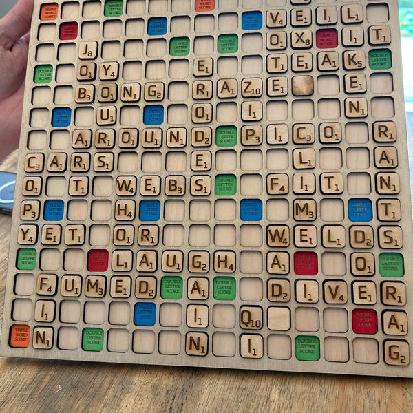 Scrabble Game Set (improved Thicker Board) - Etsy