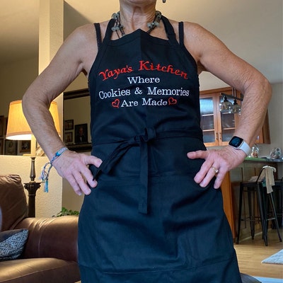 Yaya Kitchen Apron, Where Cookies Memories Are Made, Personalized With ...