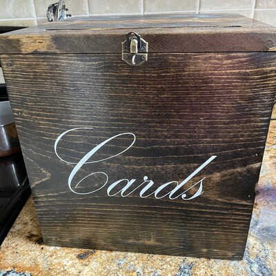 Locking Wood Card Box for Wedding, Graduation, Party, Shower, Reception ...