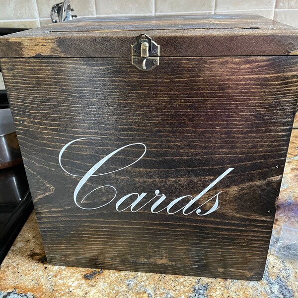 Locking Wood Card Box for Wedding, Graduation, Party, Shower, Reception ...