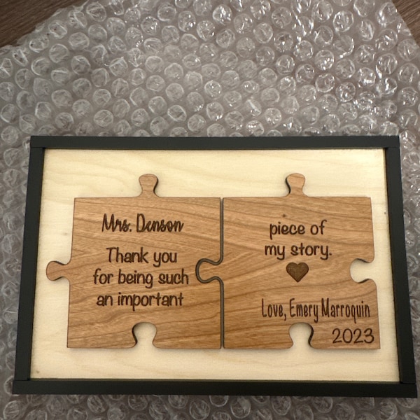 Personalized Puzzle Sign, Teacher Appreciation Gift, Thank You Gift ...