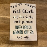 Postkarte Jobwechsel Geschenk Kollegen Abschied Karte - Etsy.de