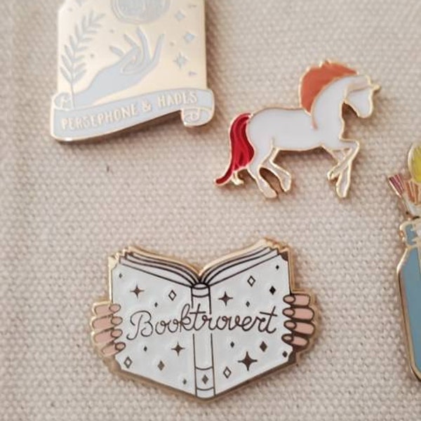 Adorable Book Enamel Pin for Introvert Reading Lovers! Great Stocking ...