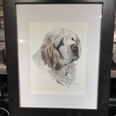 CLUMBER SPANIEL Dog Art Print by Artist DJ Rogers - Etsy