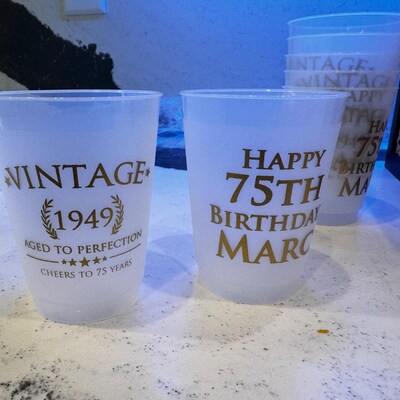 Full Color Frost-flex Cups, Wedding Crest Frosted Plastic Cups, Custom ...