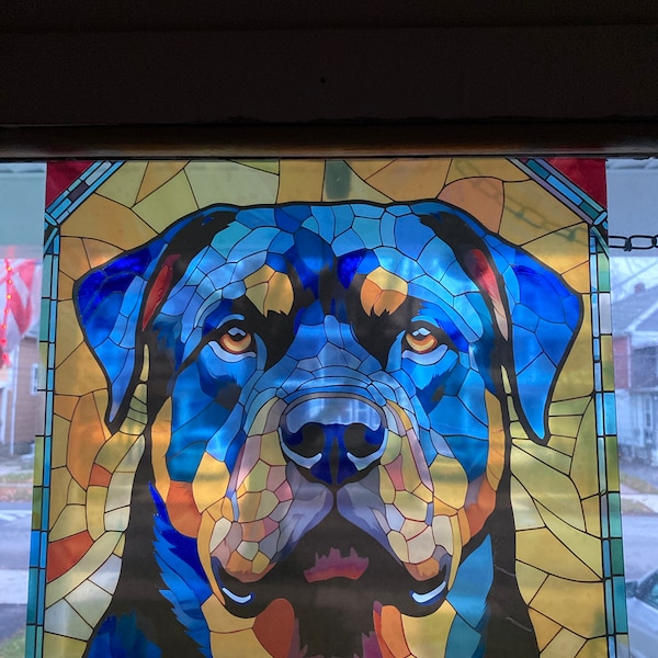Rottweiler Stained Glass Window Rottweiler Lover Window Film Rottweiler ...