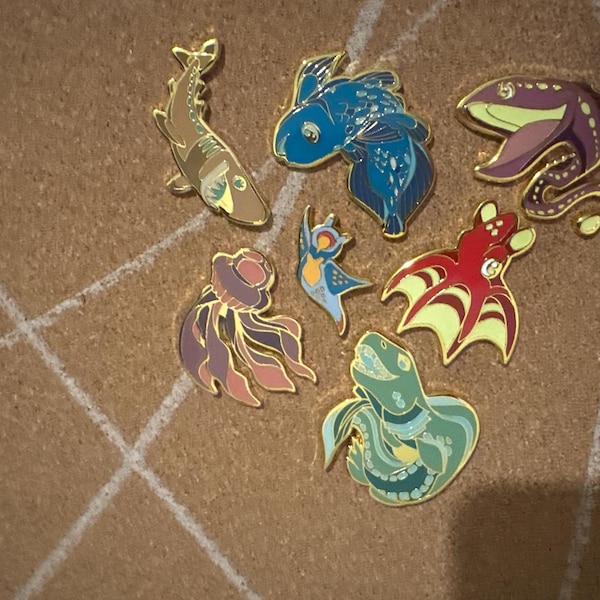 Deep Sea Creature Enamel Pins - 20 Designs! GLOWS IN DARK! - Etsy