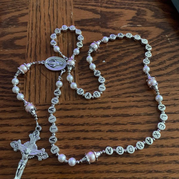 Personalized Rosary | Custom Rosary | Baptism Rosary | First Communion ...