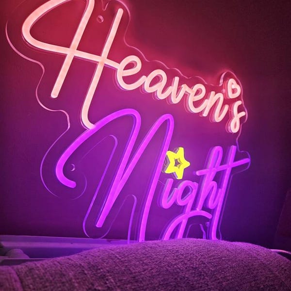 Heaven's Night Neon Sign | Custom Neon Lights Sign | Wedding Neon Sign ...