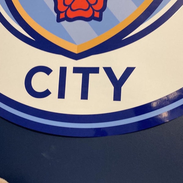Manchester City Football Club - Badge Wall Sticker - Etsy