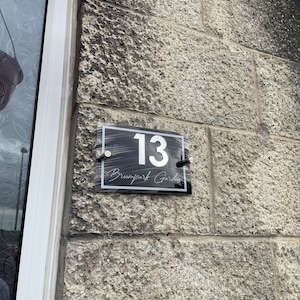 K Smart Sign Modern House Signs Plaque Door Number Street - Etsy UK