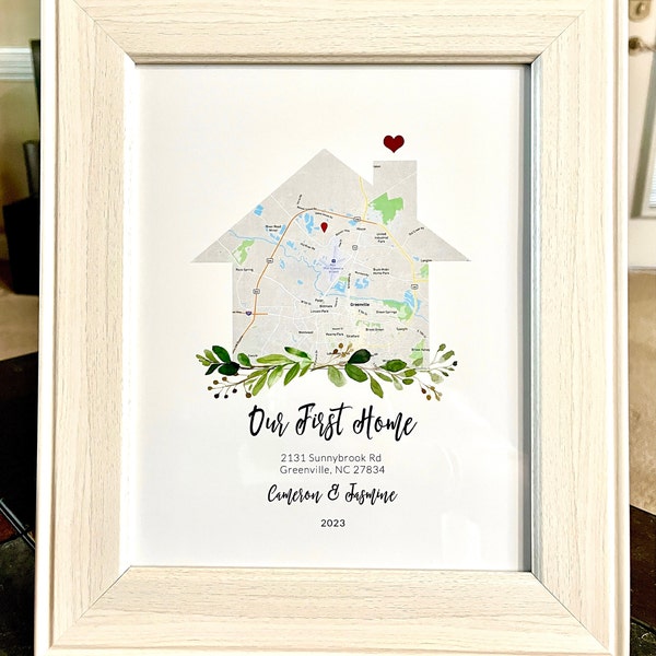 New Home Gift, Housewarming Gift for Couple, New House Map, First Home ...