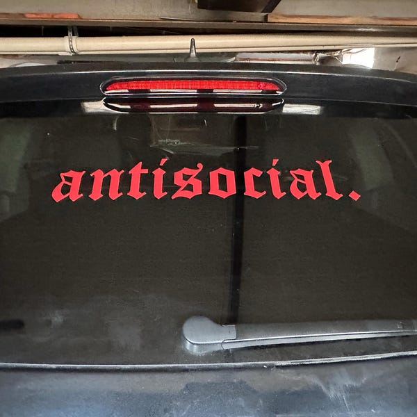 Antisocial Decal Windshield Banner Sticker JDM Sad Boyz Car Window ...