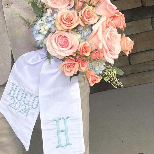 School Bouquet Sash, Prom, 4 Inch Wide, Homecoming, Graduation, Floral ...