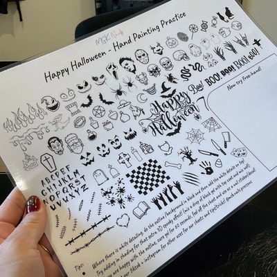 DIGITAL DOWNLOAD Stencils Hand Painting Practice Sheet - Etsy UK