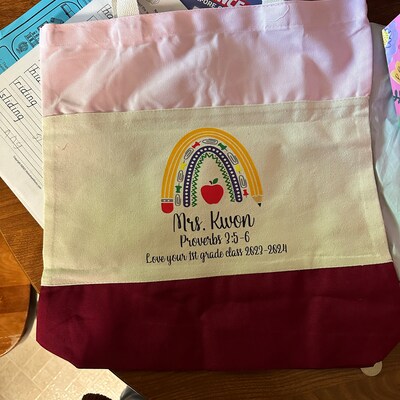 Library Book Tote Bag, Personalized Bookworm Tote Bag, Gifts for ...