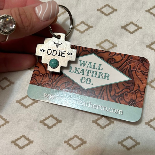 Custom Western Pet ID Tag: Turquoise Southwestern Longhorn Cowdog - Etsy