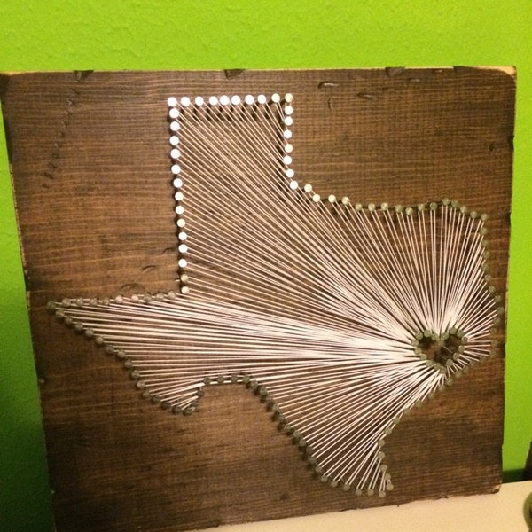 Texas String Art, Texas Decor, State String Art, Texas Nail Art, Texas ...