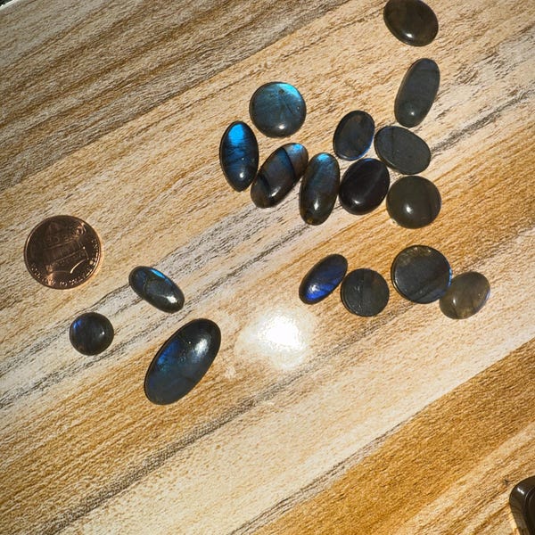 15 Pcs Lot of Thunder Agate Ring Size Cabochon-thunder Agate Jewelry ...