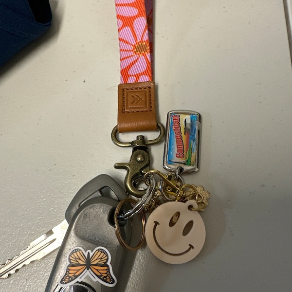 Acrylic Happy Face Keychain: Retro Trendy Charm - Etsy