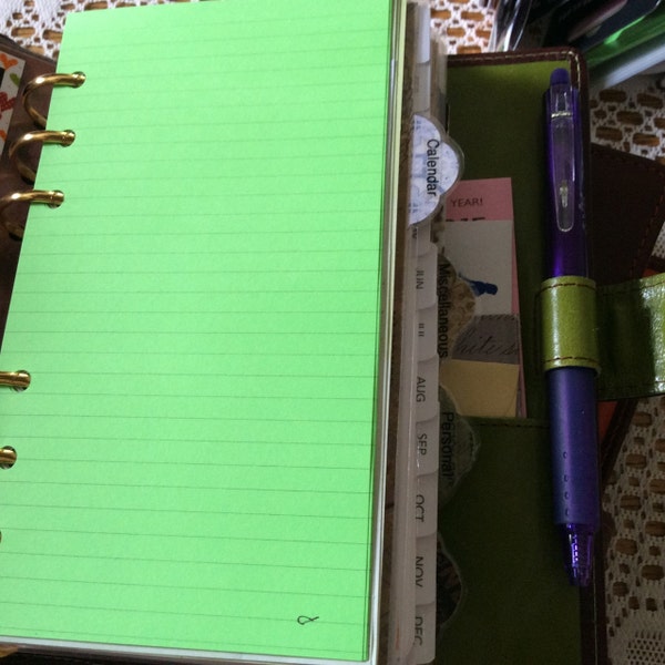 PERSONAL Size Planner Notepaper 40 Sheets ~ Your Choice of 22 Colors ...