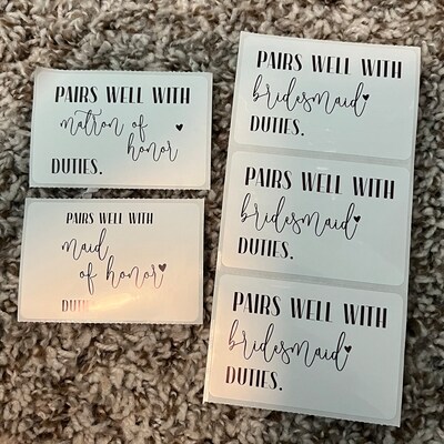 Bridesmaid and Maid of Honor Proposal Labels, Wine and Champagne Labels ...