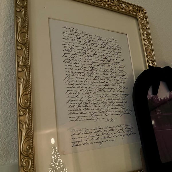 Wall Art Darcy's Letter to Elizabeth Bennet Handwritten Pride and ...