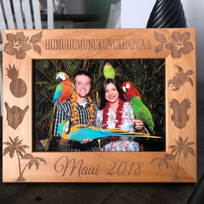 Hawaii Picture Frame 5x7 Vacation Custom Laser Engraved Frame - Etsy