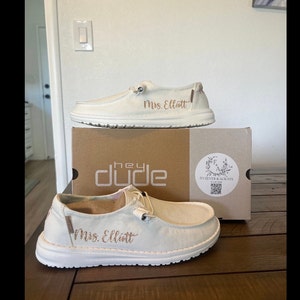 Womens / Wedding Custom Dude Shoes Perfect for Custom Gifts, Bridal ...