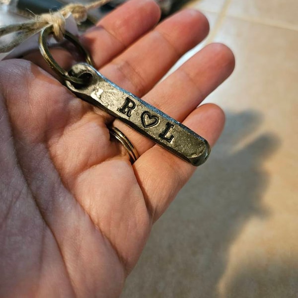 Iron Anniversary Gift, 6th Anniversary Key Chain. Blacksmith Forged ...
