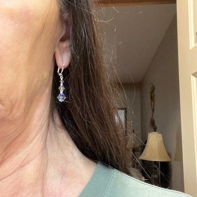 Light Pink Tear Drop Swarovski Pearl Earrings Pink Swarovski - Etsy