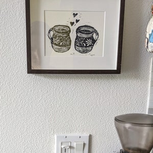 Nopalito 6x6 Original Linocut Print Latina Art - Etsy