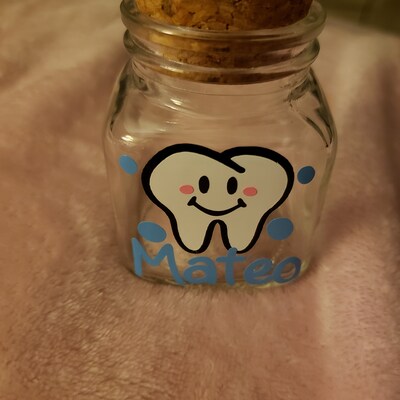 Tooth Fairy Jar, Personalized Tooth Jar, Baby Tooth Storage, Baby ...