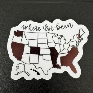 Where I've Been Map Vinyl Sticker United States USA Waterproof Decal ...