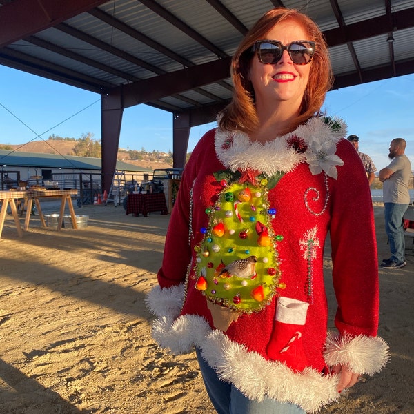 Homemade Funny 3-D Hysterical Cow Spotted Reindeer Tacky Ugly Christmas ...