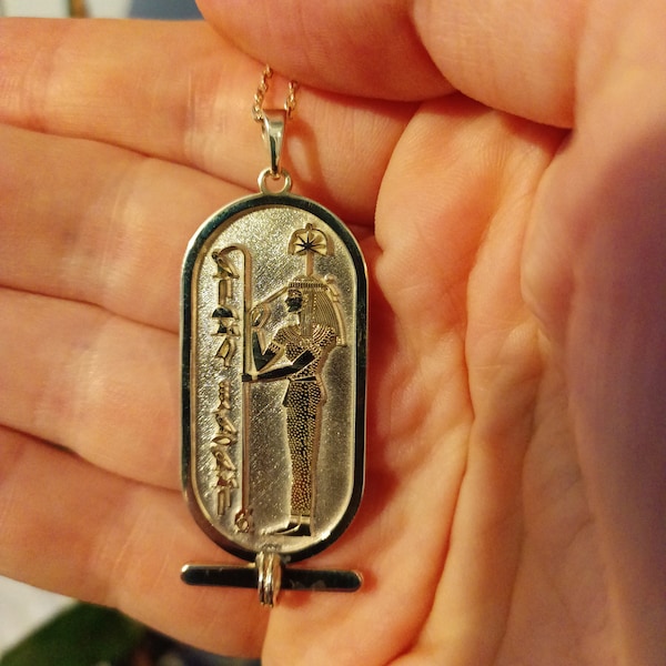 Egyptian Thoth Cartouche Necklace,egyptian Hieroglyphs Customizable ...